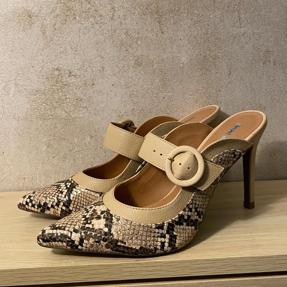 true soul | Shoes | Pointy Snakeskin Heeled Mule | Poshmark